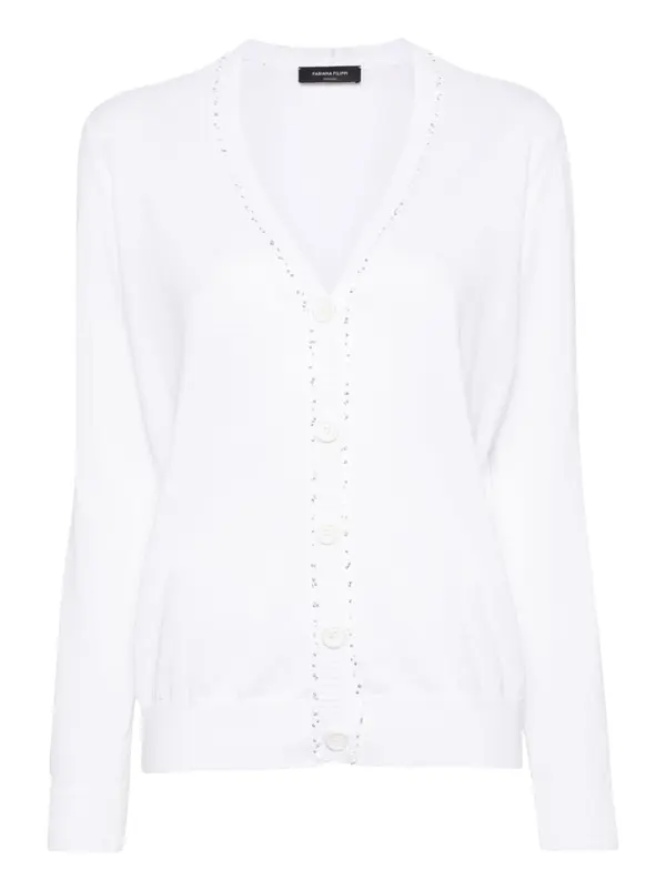 Fabiana Filippi Sequin-detail Cotton Cardigan - White