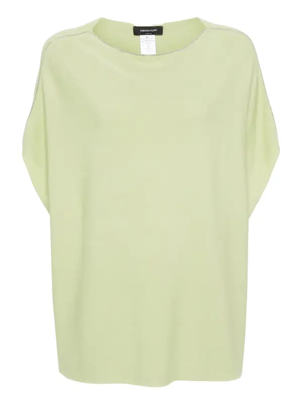 Fabiana Filippi Beaded-trim Sleeveless Top - Green