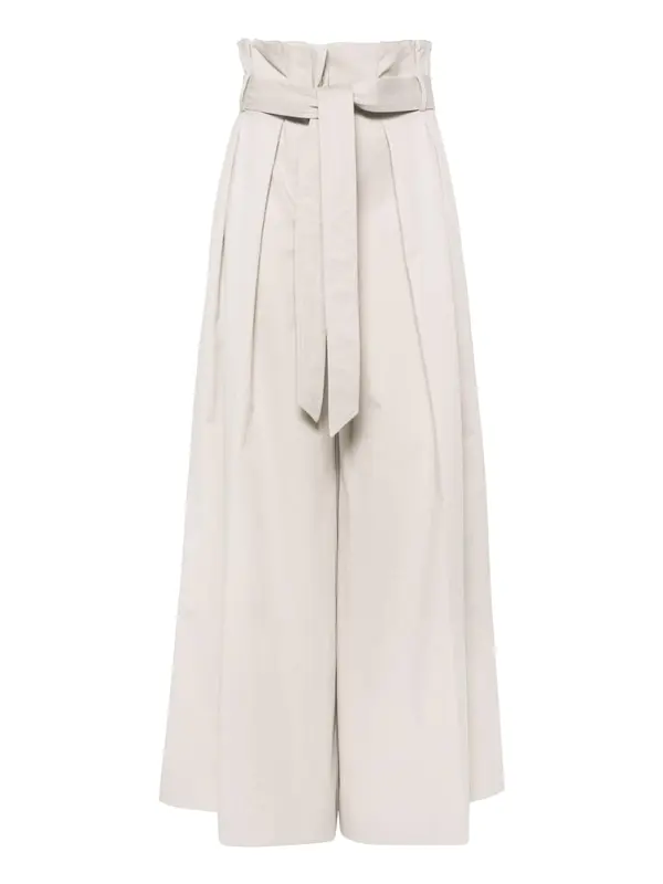 Moschino Pleated Wide-leg Trousers - Neutrals