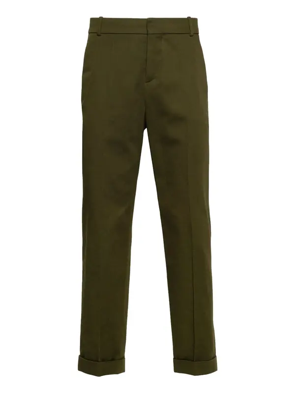 Balmain Cotton Tapered Trousers - Green