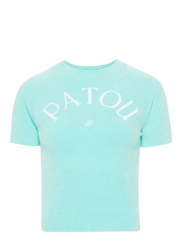 Patou Logo-jacquard Knitted Top - Blue