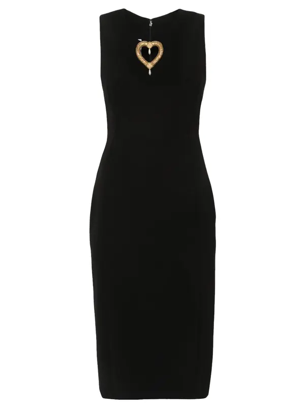 Moschino Heart-detail Midi Dress - Black