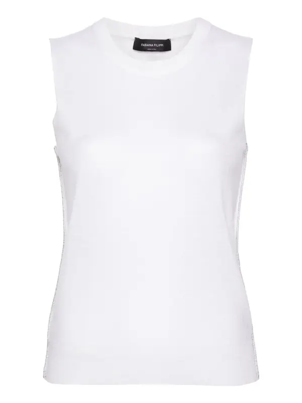 Fabiana Filippi Lurex Detail Knit Top - White