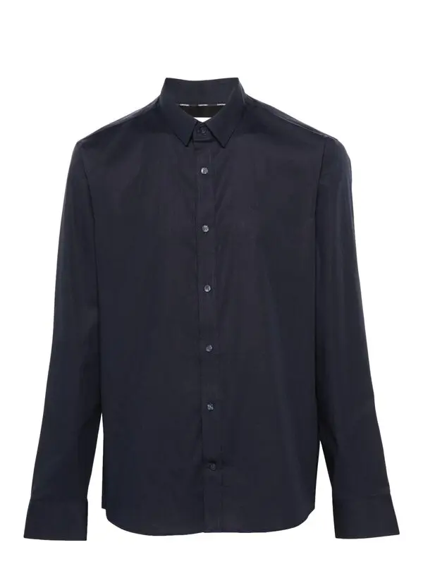 Calvin Klein Monogram-embroidered Cotton Shirt - Blue