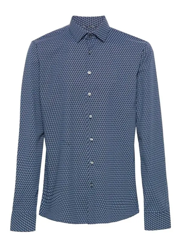 Calvin Klein Geometric-print Cotton Shirt - Blue