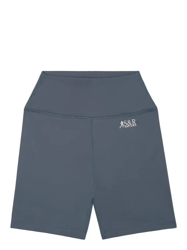 SPORTY & RICH Action Logo Biker Shorts - Blue