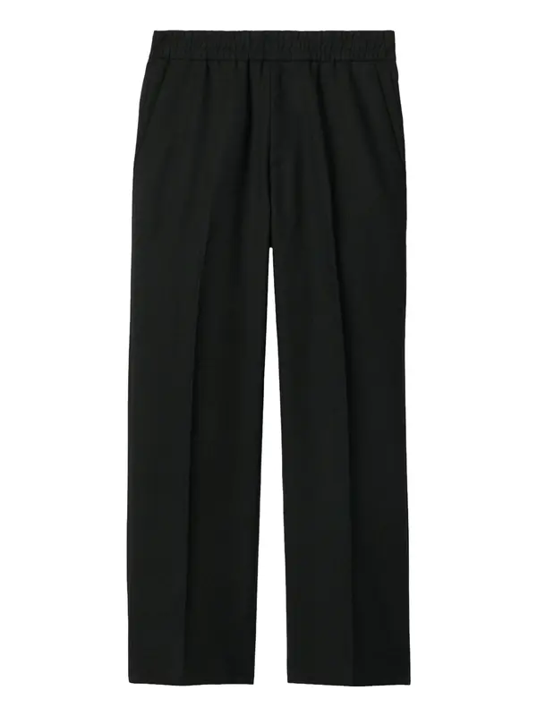 Burberry Wool-blend Straight-leg Trousers - Black