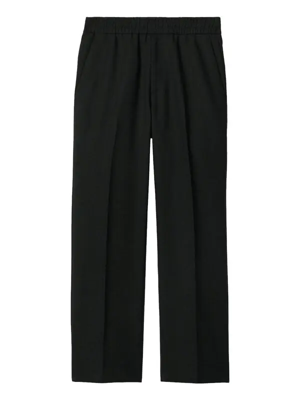 Burberry Wool-blend Straight-leg Trousers - Black