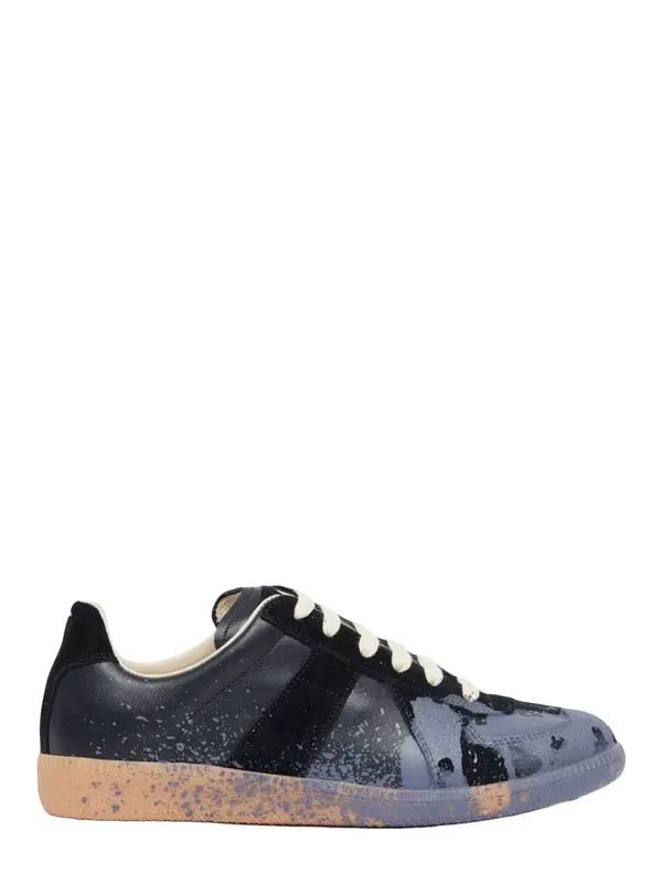 MAISON MARGIELA Replica Paint Leather Sneakers - Black