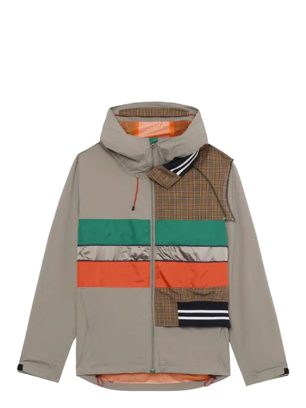 Kolor Contrasting Panel Hooded Jacket - Green