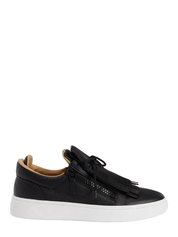 GIUSEPPE ZANOTTI Kiltie Low-top Leather Sneakers - Black