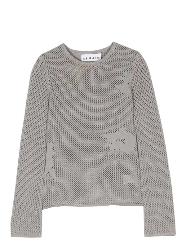 Remain Birger Christensen Heva Crochet-knit Jumper - Grey