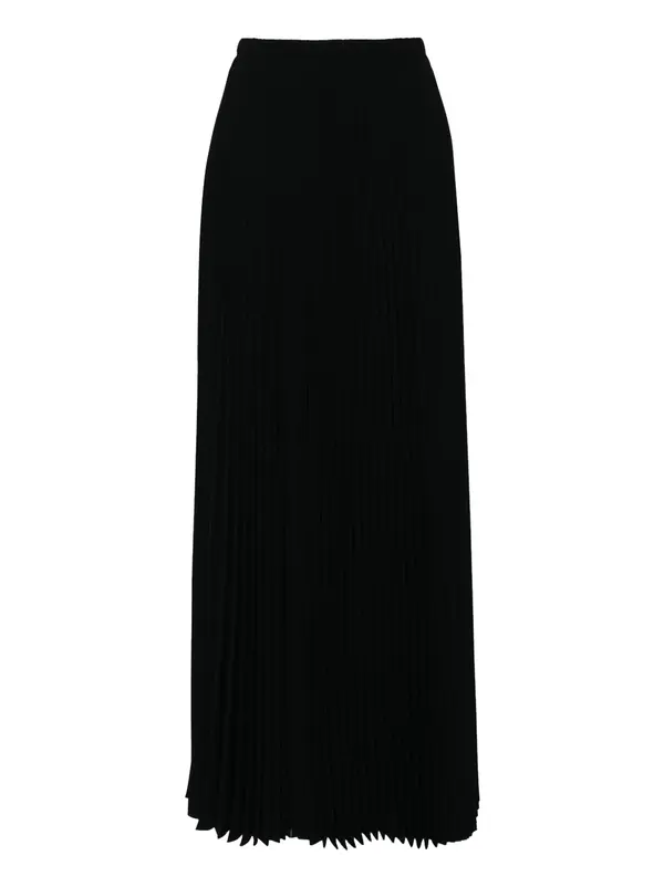 STYLAND High-waist Pleated Midi Skirt - Black