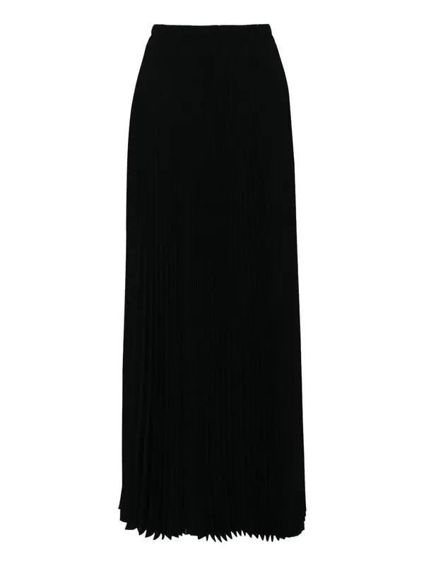 STYLAND High-waist Pleated Midi Skirt - Black