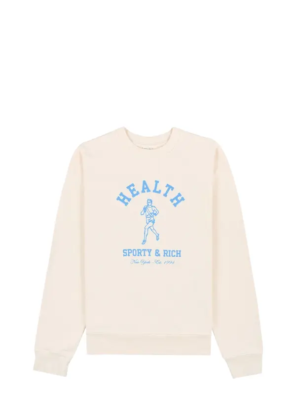 SPORTY & RICH Ny Running Club Cotton Sweatshirt - Neutrals