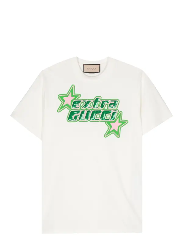 Gucci Sequin-logo T-shirt - White