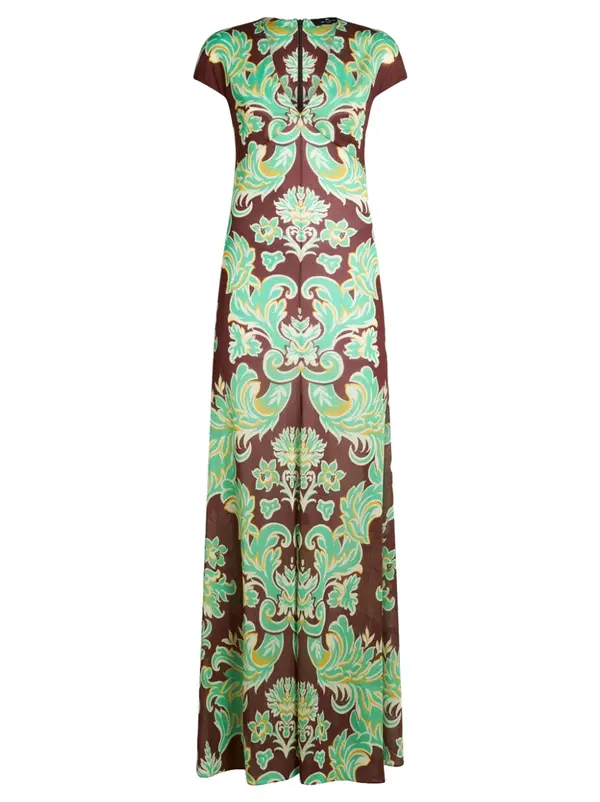 Etro Graphic-print Jersey Dress - Green