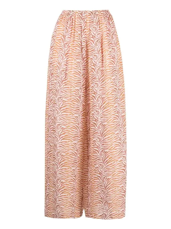 FORTE_FORTE Zebra-print Wide-leg Trousers - Pink