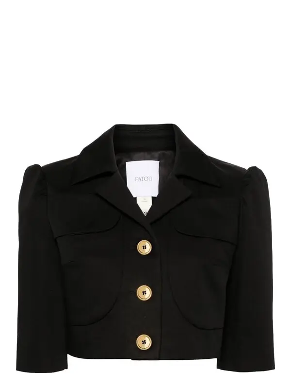 PATOU Single-breasted Cropped Blazer - Black