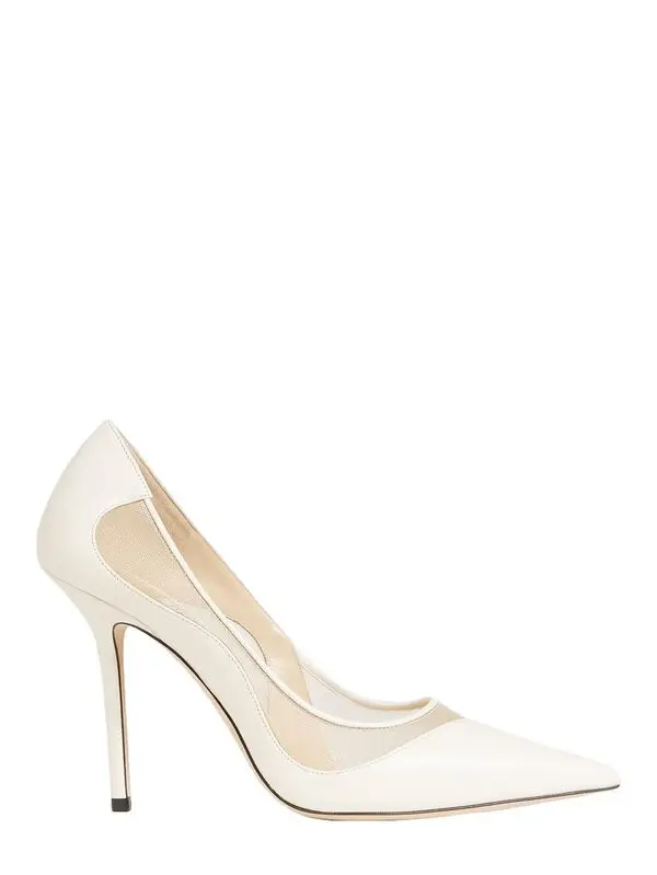 JIMMY CHOO Love 100 Mesh And Leather Pumps - Ivory