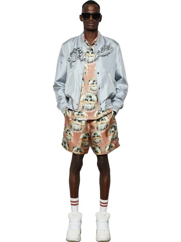 Amiri All Over Palm Relaxed Fit Shorts - Cork