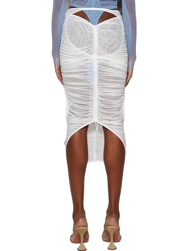 MUGLER Draped Skirt - Warm White
