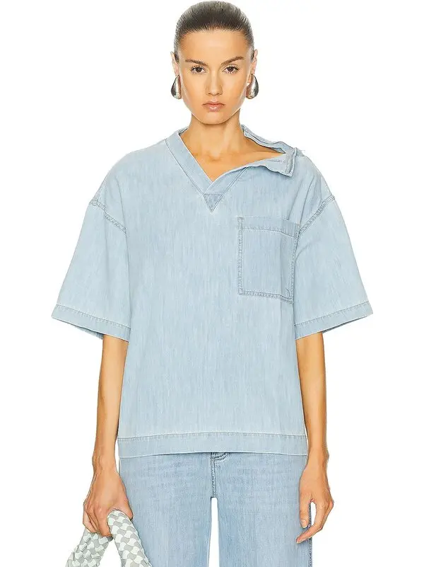 Bottega Veneta Wide Shirt - Bleached Light Denim