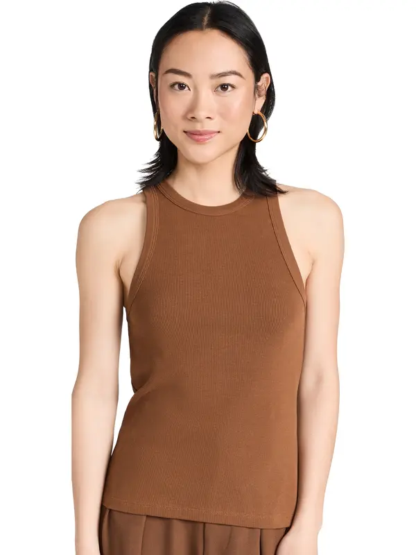 Sold Out NYC Ribbed Tank Top - Toffee