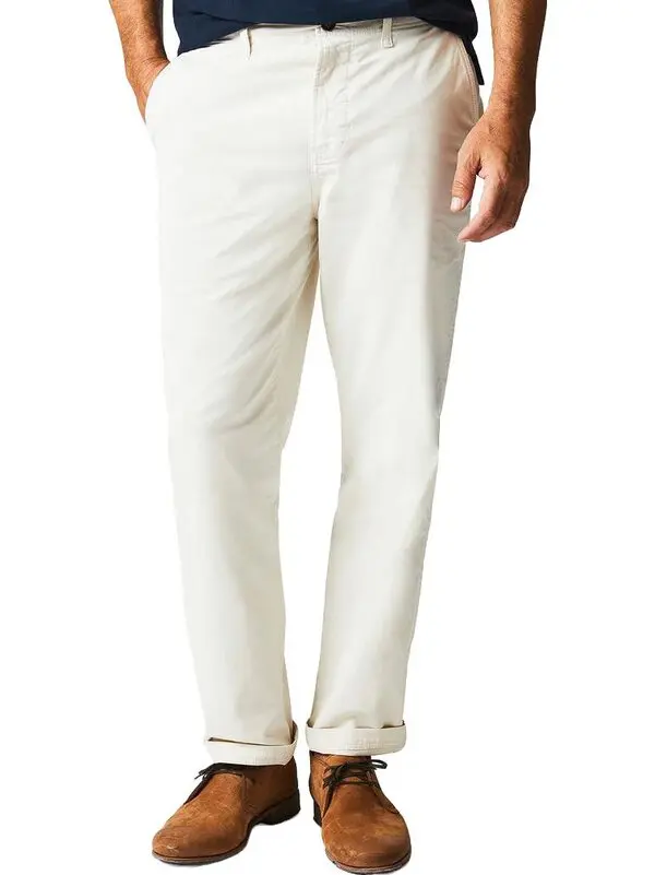 Billy Reid Flat Front Strech Cotton Chinos - Eggshell