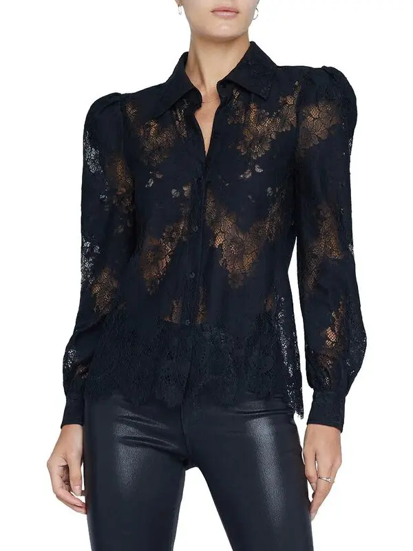 L'Agence Jenica Lace Blouse - Black