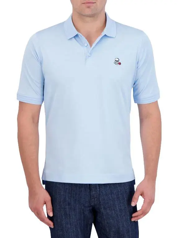 Robert Graham The Player Solid Cotton Jersey Polo - Light Blue