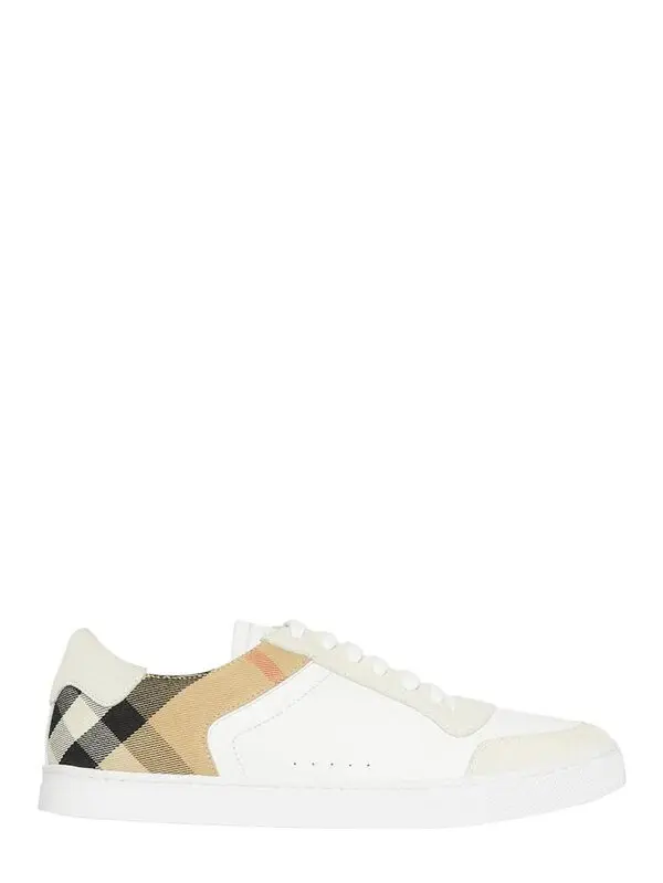 Burberry House Check Panel Sneakers - White/beige