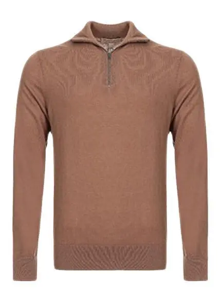 Burberry Cashmere Blend Quarter-zip Sweatshirt - Camel