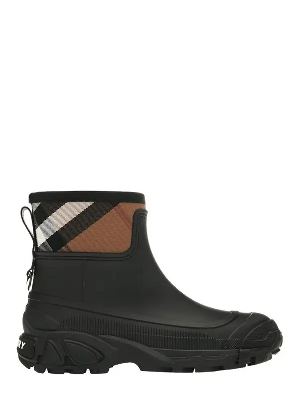 Burberry House Check Rain Boots - Black/archive Beige