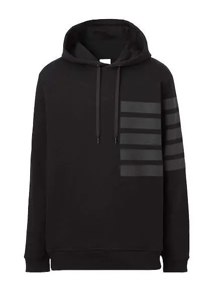 Burberry Horseferry Tape Print Hoodie - Black