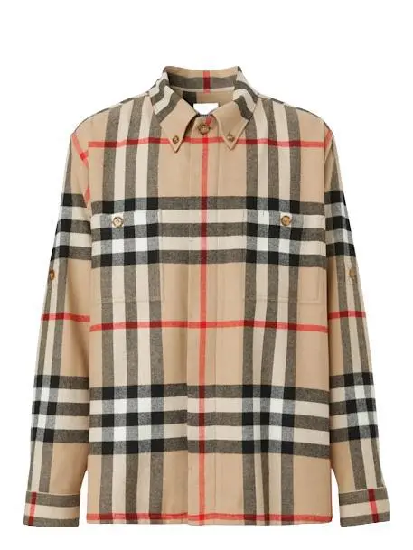 Burberry House Check Wool Cotton Shirt - Archive Beige