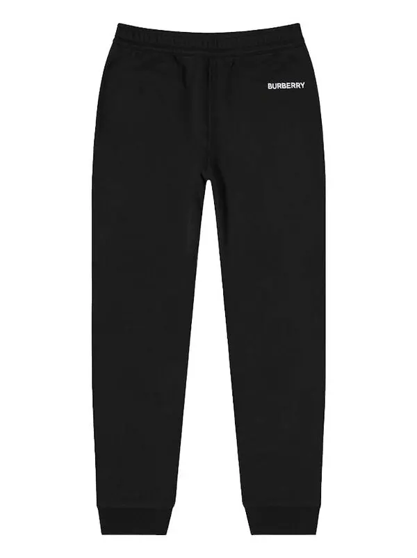 Burberry Embroidered Logo Tapered Track Pants - Black