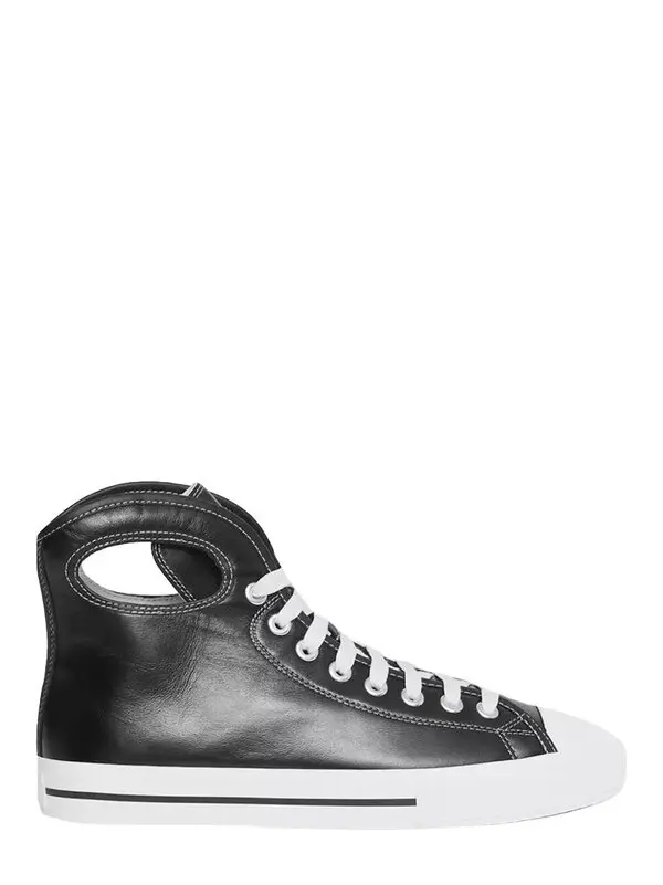 Burberry Larkhall Leather High-top Sneakers - Black/white
