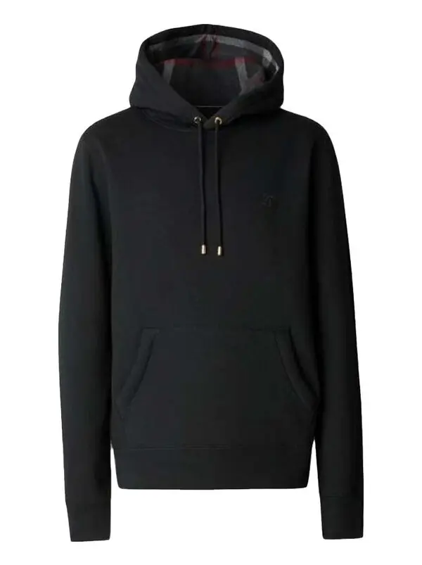 Burberry Embroidered Cotton-blend Hoodie - Black
