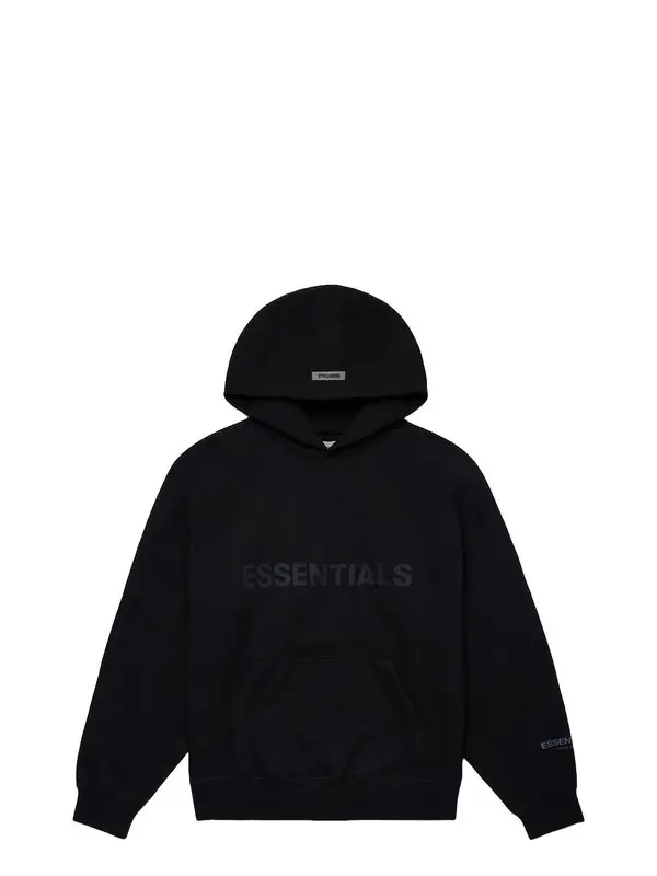 Fear Of God Essentials 3d Silicon Applique Pullover Hoodie - Dark Slate/stretch Limo/black