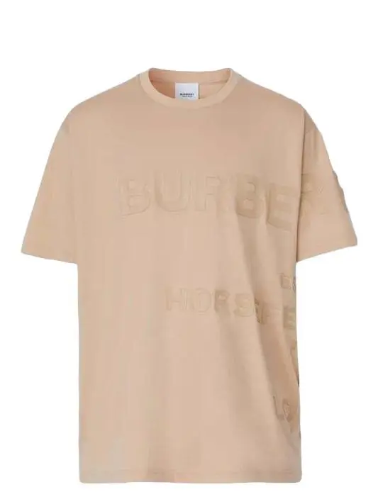Burberry Horseferry Print Cotton Oversized T-shirt - Soft Fawn Beige