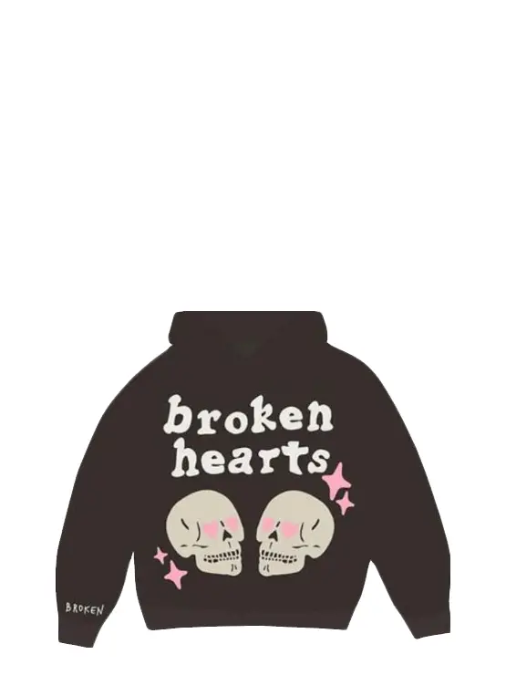 BROKEN PLANET Broken Hearts Hoodie - Dark Brown