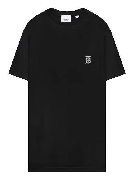 Burberry Logo Embroidered T-shirt - Black