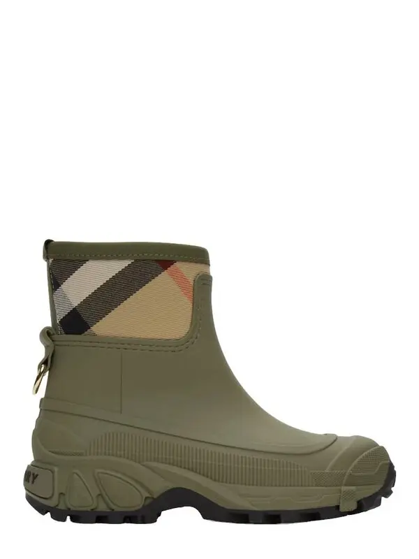 Burberry House Check Rain Boots - Green/brown