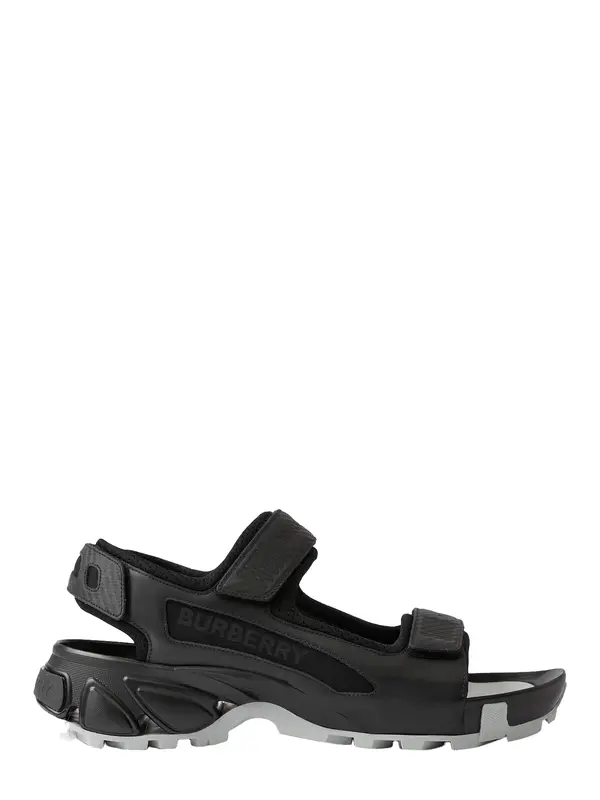Burberry Arthur Leather Sandal - Black