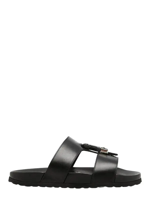Burberry Barnston Leather Sandal - Black