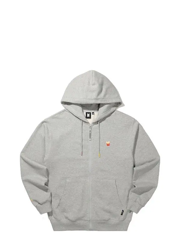 BTS Logo Zip Up Hoodie - Grey