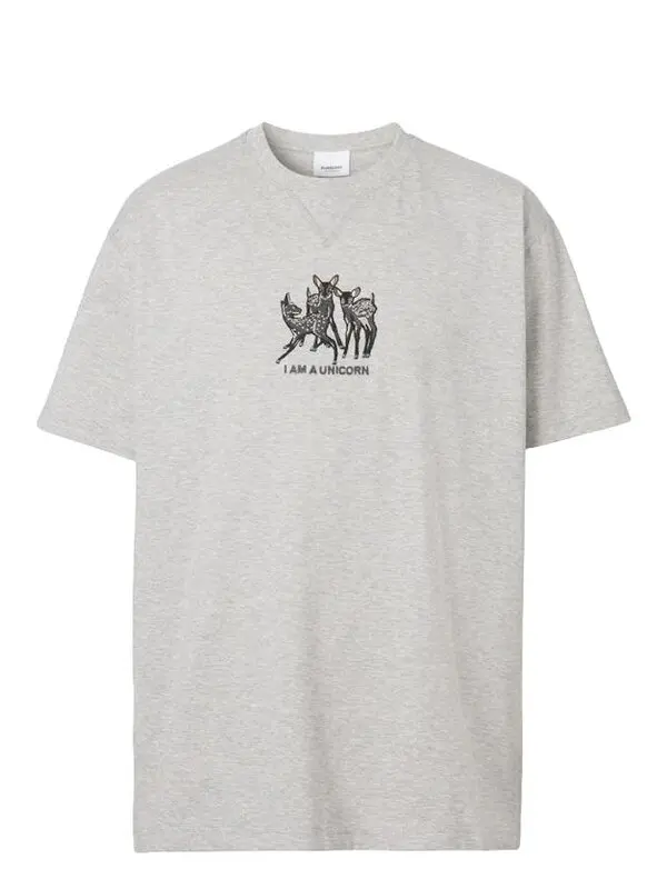 Burberry Fawn Enbroidered T-shirt - Grey
