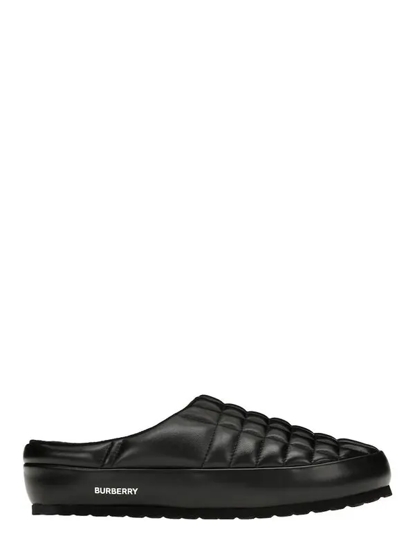 Burberry Leather Quilted Slipper - Black