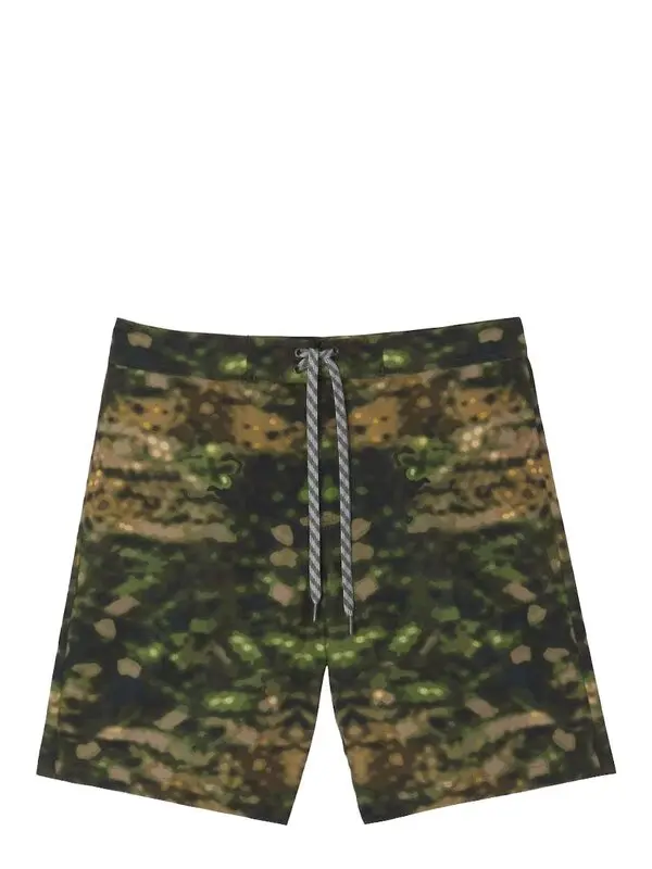 Burberry Camouflage Print Swim Trunk - Dark Fern Green